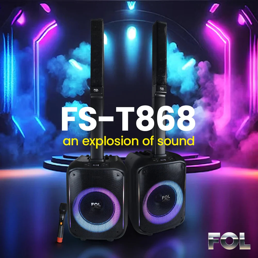 FS-T868 Portable Bluetooth Party Speaker 80W | FOL folntech.us – folntechus